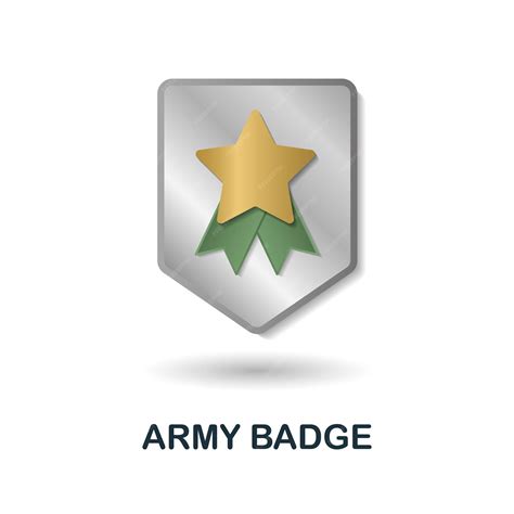 Premium Vector Army Badge Icon 3d Illustration From War Collection