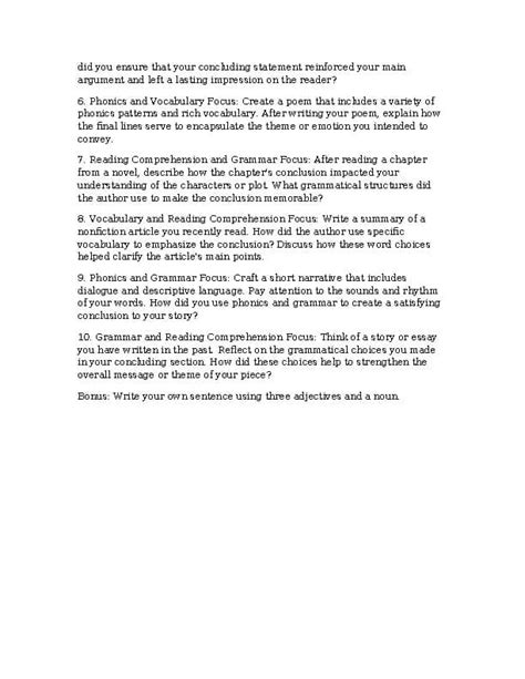 Grade 5 Ela Concluding Statement Practice Editable Open Response Prompt