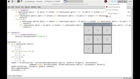 tic tac toe game in python using tkinter part 3 youtube