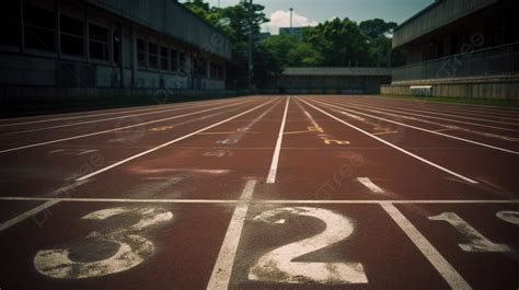 흰색 숫자가 앞에 있는 야외 트랙 육상 경기장 차선 번호 고화질 사진 사진 도로 표면 배경 일러스트 및 사진 무료 다운로드 Pngtree