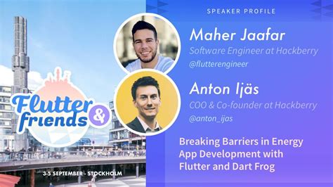 Flutter And Friends On Linkedin Tomorrow Maher J And Anton Ijäs From