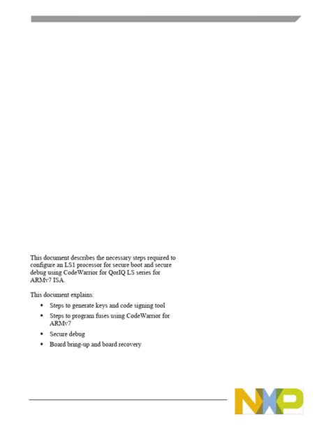 An5227 Secure Boot And Secure Debug Configuration For Ls1 Pdf