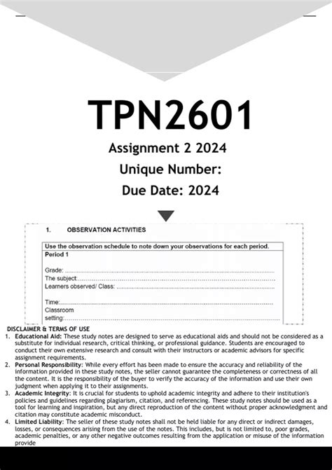 Tpn2601 Assignment 2 Answers 2024 Distinction Guaranteed Teaching