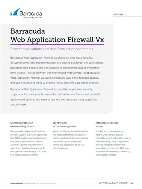 Barracuda Web Application Firewall Vx Ds Us Pdf Computer Security