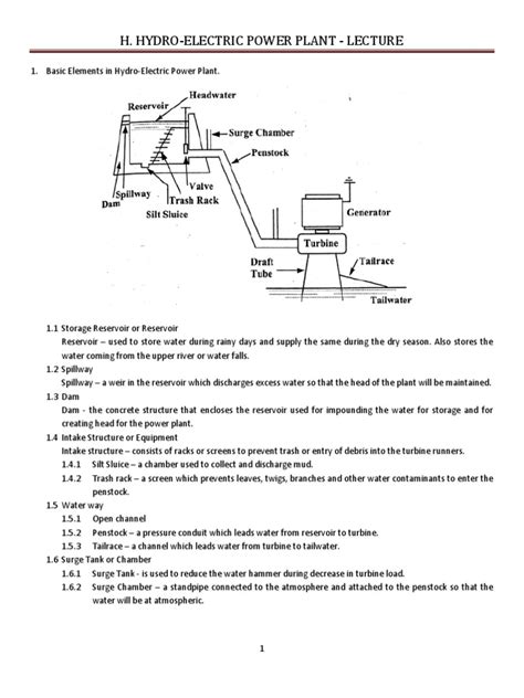 H Hydro Electric Power Plant Lecture Pdf Hydroelectricity Turbine