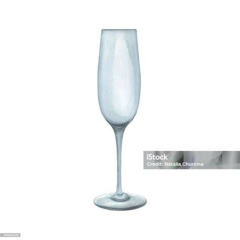비어 있는 길쭉하고 우아한 샴페인 잔 수채화 그림 손으로 그린 흰색 배경에 격리된 개체 0명에 대한 스톡 벡터 아트 및 기타 이미지 Istock