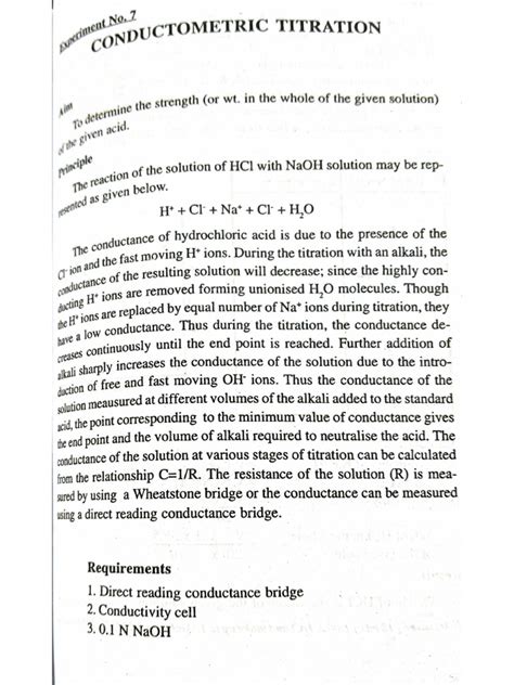 Conductometry Pdf