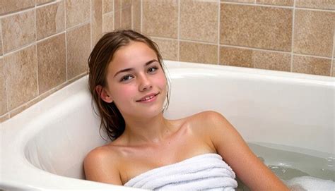 Premium Photo Teenage Girl Lying In Bathtub