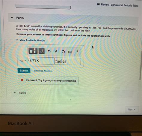Solved Review Constants 1 Periodic Table Part A 180 L