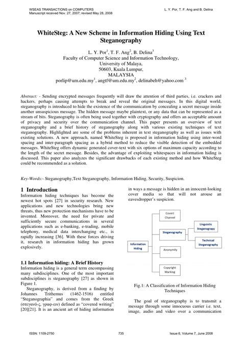pdf whitesteg a new scheme in information hiding using text