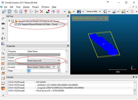 dominoc925 lidar data coordinate readout in cloud compare
