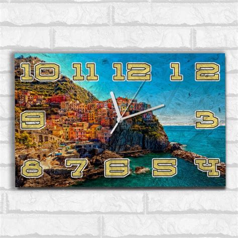 Настенные бесшумные часы ОСП путешествия Italia Италия Венеция пицца море 5288 купить