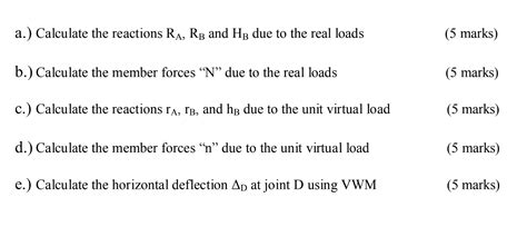 Solved Question 1 Energy Method Using Virtual Work Method