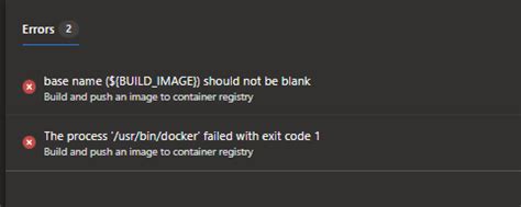 Azure Build And Push Image To ACR Error Base Name BUILD IMAGE Should Not Be Blank