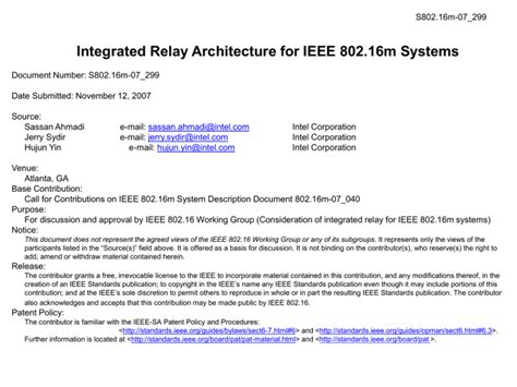 integrated relay architecture for ieee 802 16m systems