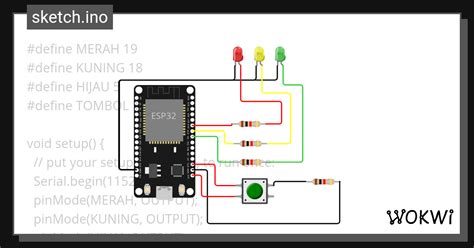 Topik 10 Traffic Light Wokwi Esp32 Stm32 Arduino Simulator Topik 10 Traffic Light Wokwi Esp32 Stm32 Arduino Simulator