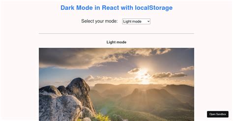 React Custom Hook Local Storage Dark Mode Codesandbox