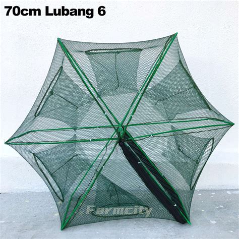 60cm Lubang 6 Sangkar Jala Ikan Jaring Ikan Bubu Udang Ketam Jala