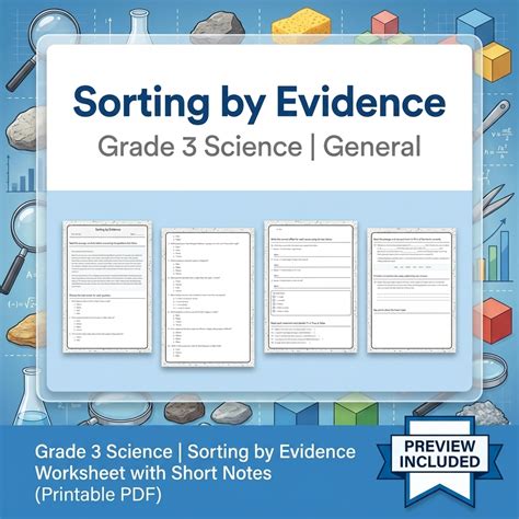 Grade 3 Science Sorting By Evidence Worksheet With Short Notes