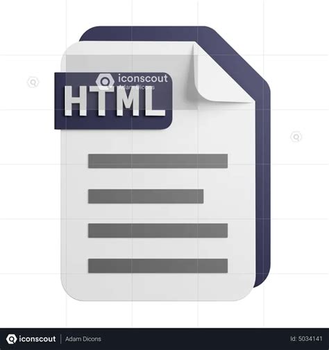 Html File 3d Icon Download In Png Obj Or Blend Format