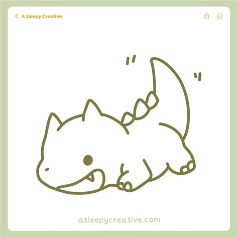 22 Cute And Easy Dinosaur Drawing Ideas A Sleepy Creative