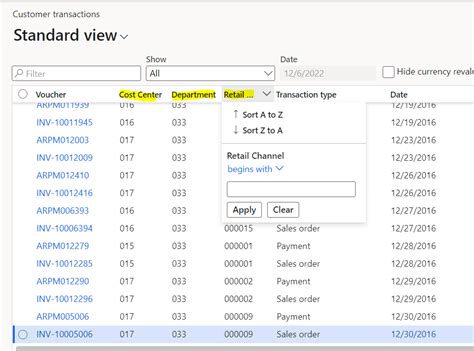 Show D365fo Dimensions In A Form Grid Control Using A View