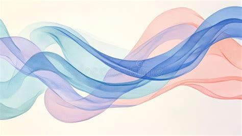 Abstract Flowing Waves In Soft Colors Create A Serene And Modern Visual Effect Stock