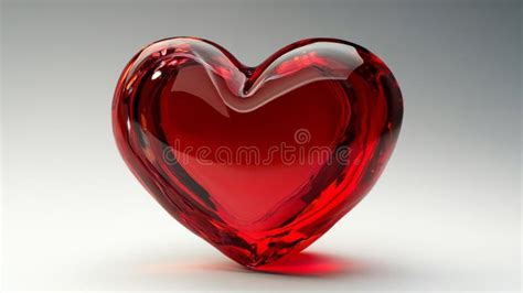 Red Glass Heart A Symbol Of Love And Passion Stock Illustration