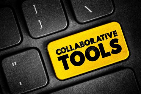 Collaborative Tools Text Button On Keyboard Concept Background Stock