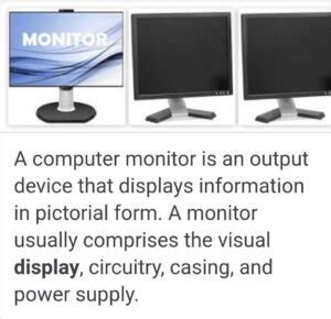 Functions Of Computer Monitor ClassNotes Ng