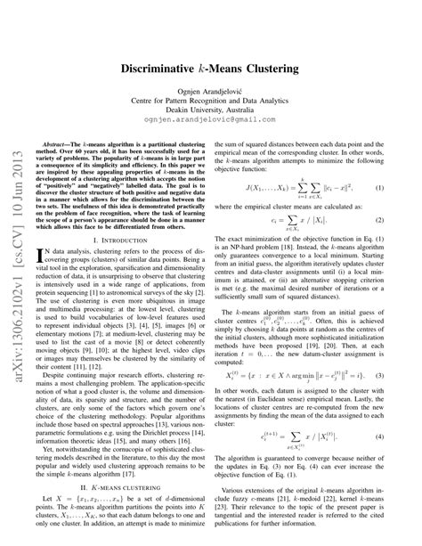 Pdf Discriminative K Means Clustering