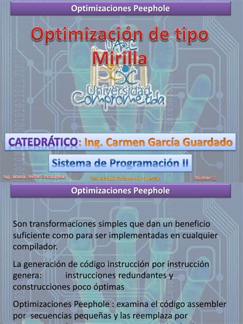 Optimización Del Codigo Objeto Técnicas Peephole Pdf Tecnología Optimización Del Codigo Objeto Técnicas Peephole Pdf Tecnología