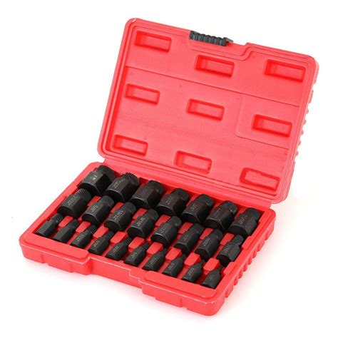 25pcs Multi Spline Screw Extractor Set Hex Head Bit Socket Wrench Bolt Remover