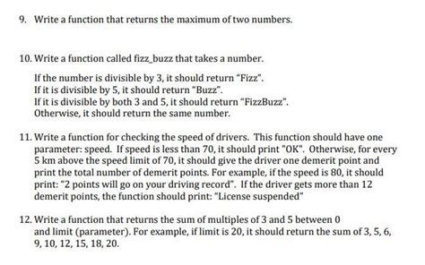 Solved 9 Write A Function That Returns The Maximum Of Two