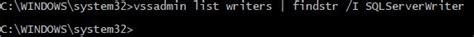 Sql Server Sqlserverwriter Missing In Vssadmin List Writers Command