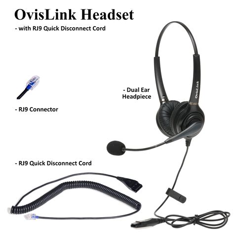 Ovislink Dual Ear Headset With Rj9 Quick Disconnct Cord
