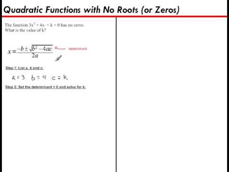 Quadratic Functions With No Roots YouTube