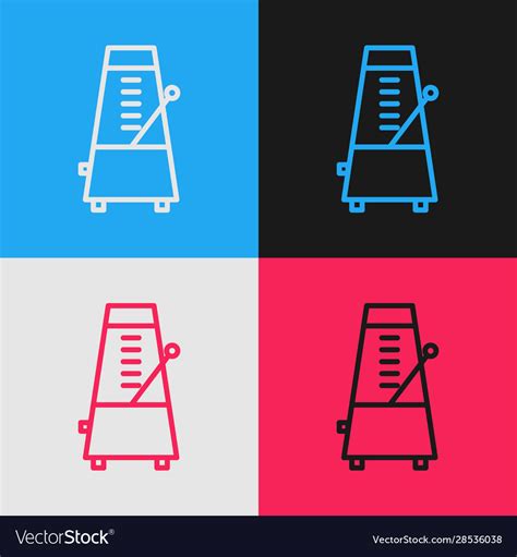 Color Line Classic Metronome With Pendulum Vector Image