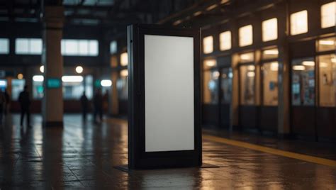 premium photo mock up vertical advertising billboard lightbox with