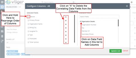 Vtiger Feature Create A User Friendly All Default List View Search With New Editing Tool