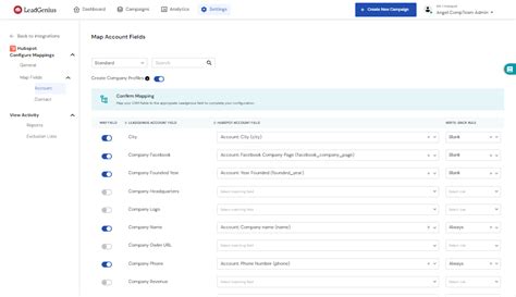 hubspot field mapping on leadgenius leadgenius