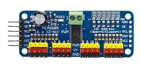 Modulo 12c Pca9685 16 Canales Pwm 12 Bits Servo Sg90 Mg995 Mercadolibre