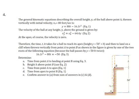 Solved The General Kinematic Equations Describing The