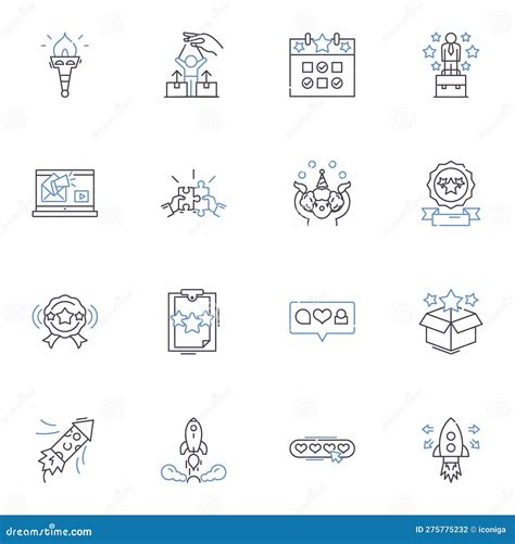 Elevation Line Icons Collection Altitude Height Summit Peak Top Climb Ascent Vector And