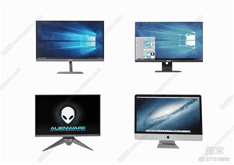 现代电脑组合3d模型下载【id 577318990】 知末3d模型网