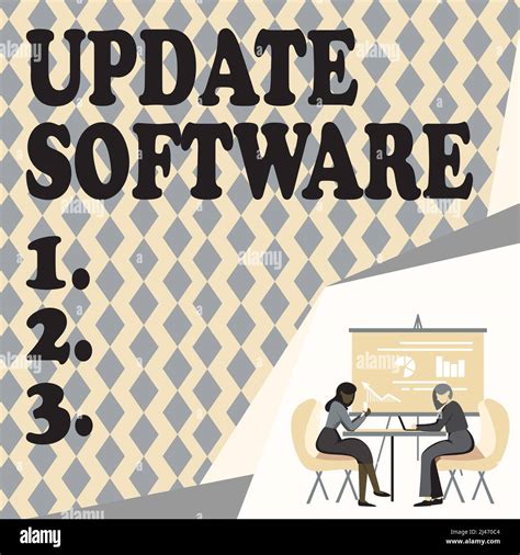 sign displaying update software business concept replacing program