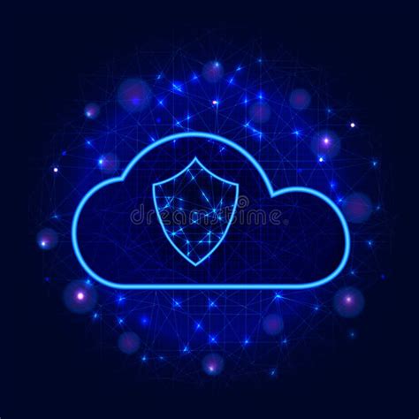 Secure Cloud Storage Concept Cyber Security Cyber Data Protection Technology With Lock Icon On