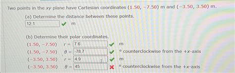 solved two points in the xy ﻿plane have cartesian