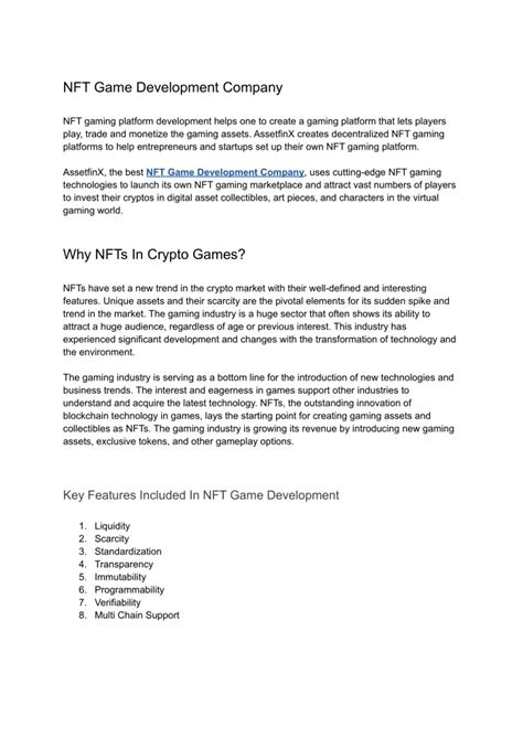 Ppt Nft Game Development Company Powerpoint Presentation Free