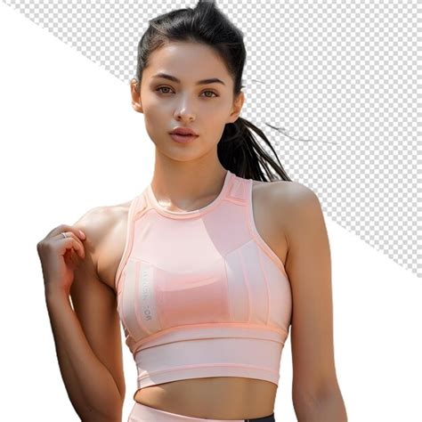 Premium Psd A Woman With A Pink Top That Says Model On The Front